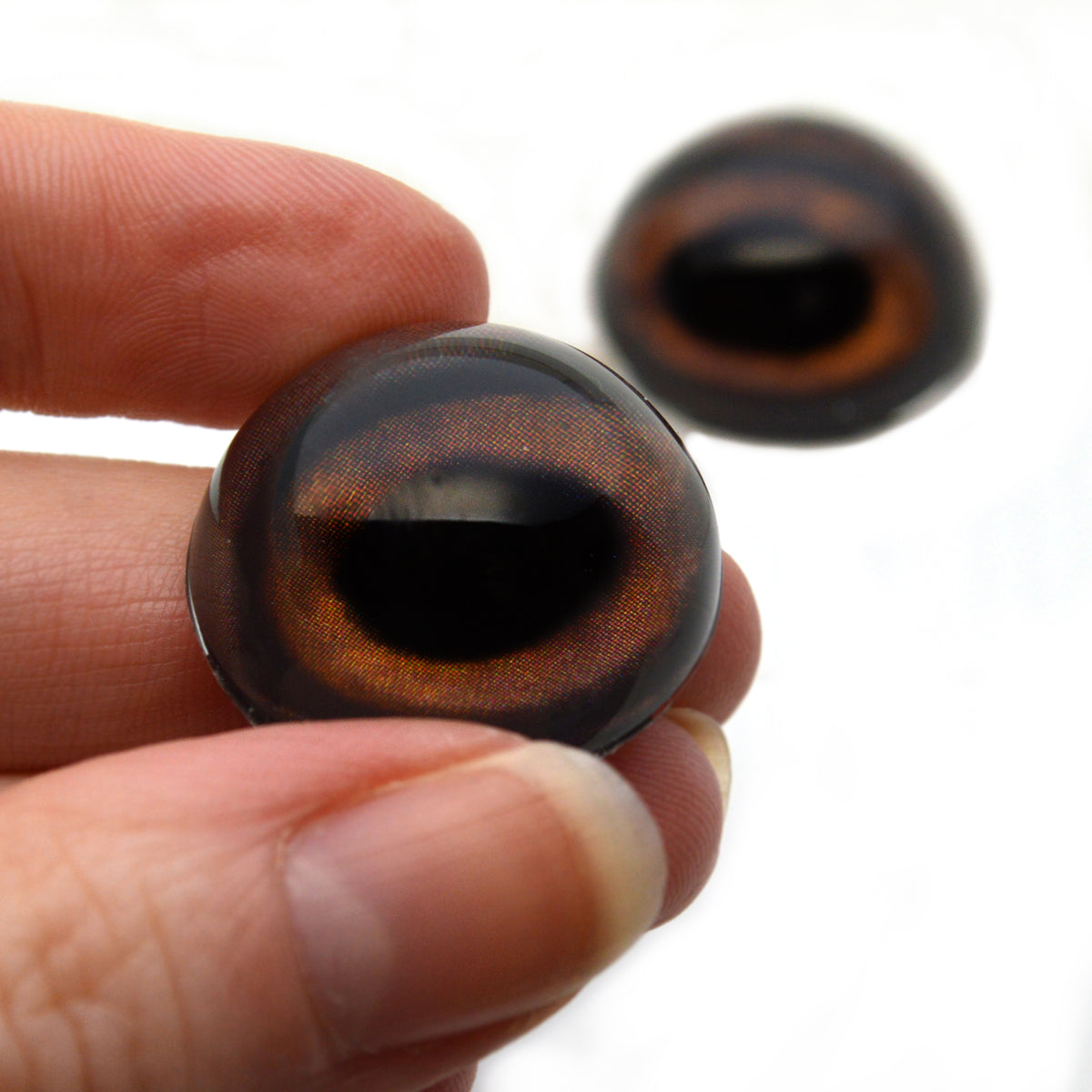 High Domed Brown Mallard Duck Decoy Glass Eyes Handmade Glass Eyes