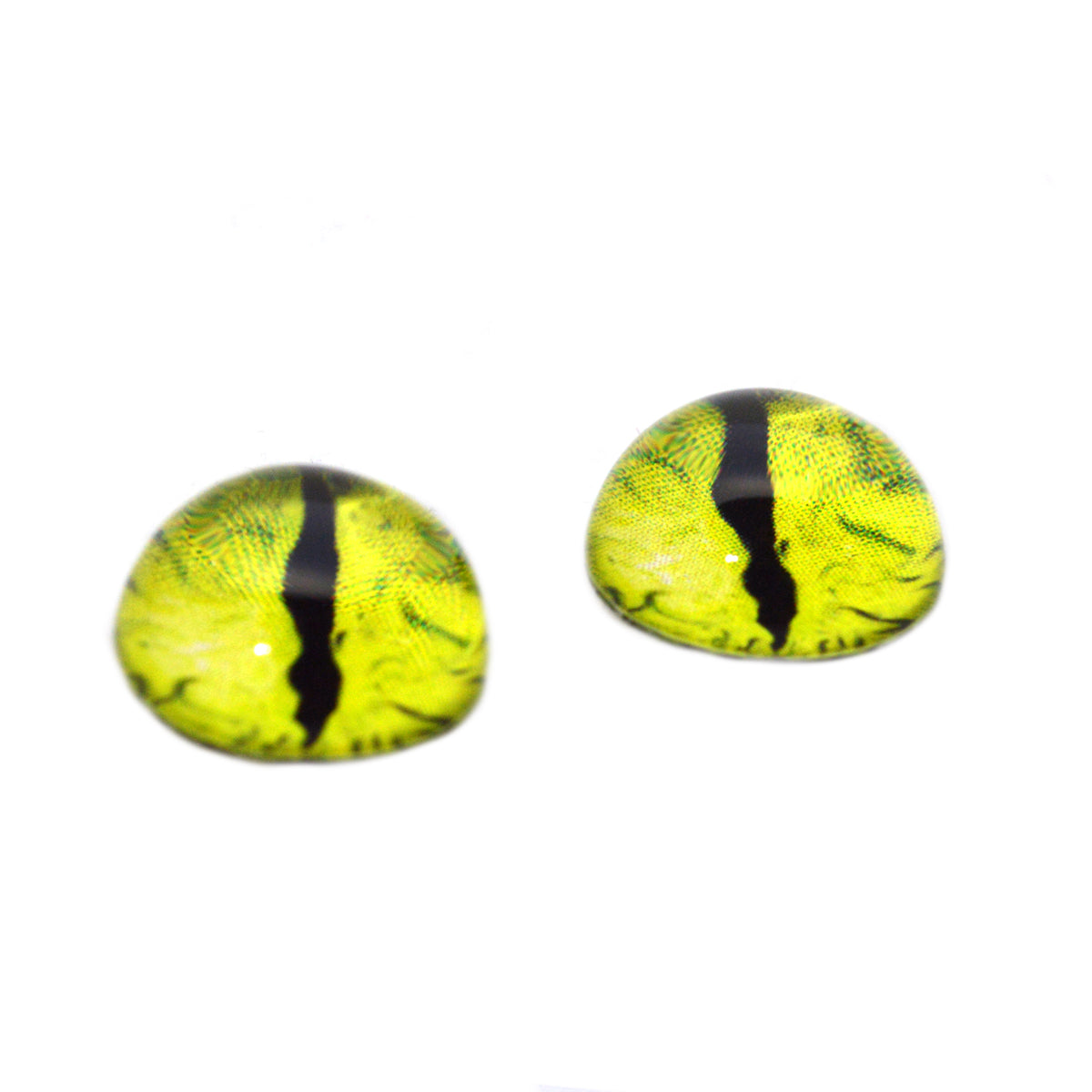High Domed Lime Green Dragon Glass Eyes Handmade Glass Eyes