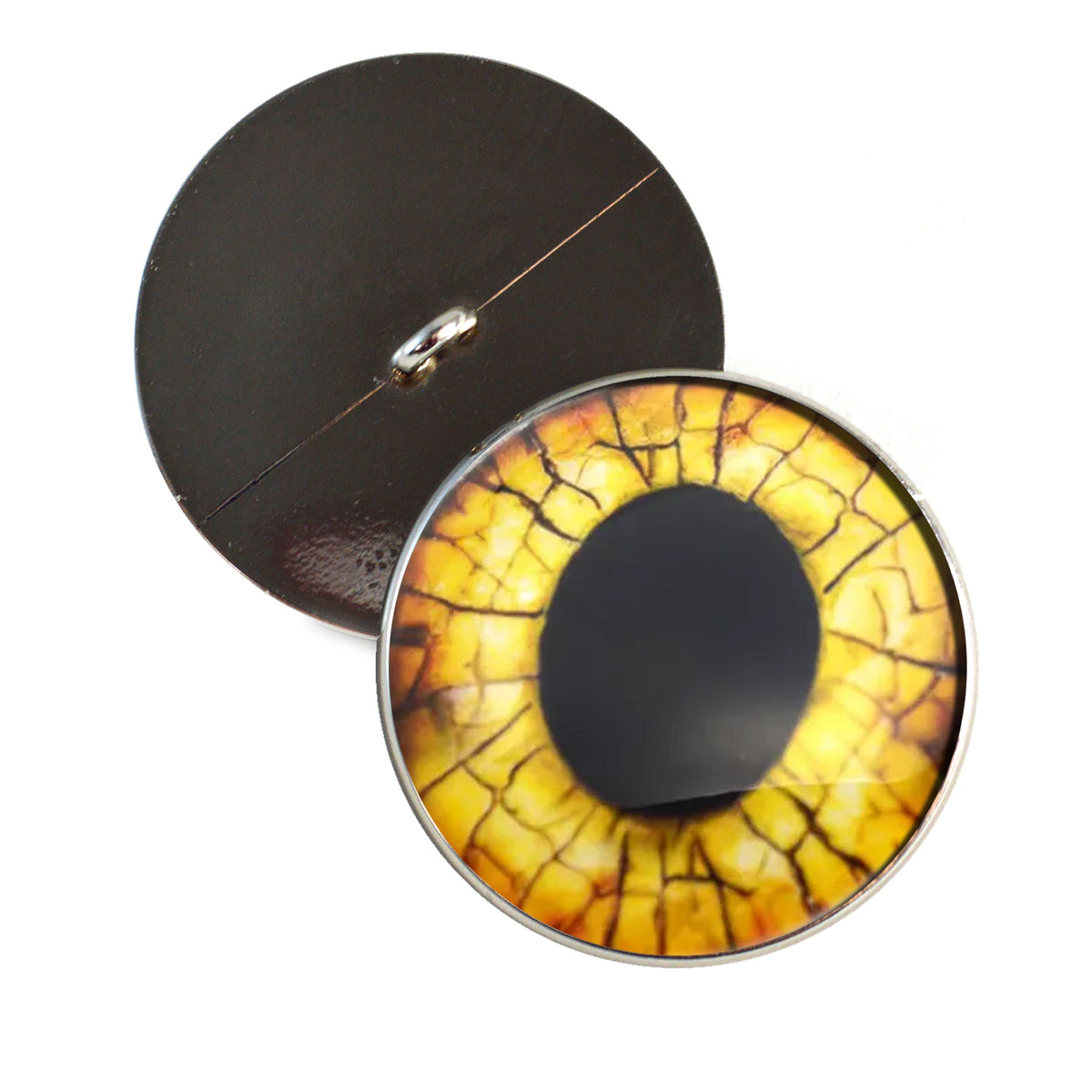 Yellow Raptor Dinosaur Sew-On Button Glass Eyes – Handmade Glass Eyes