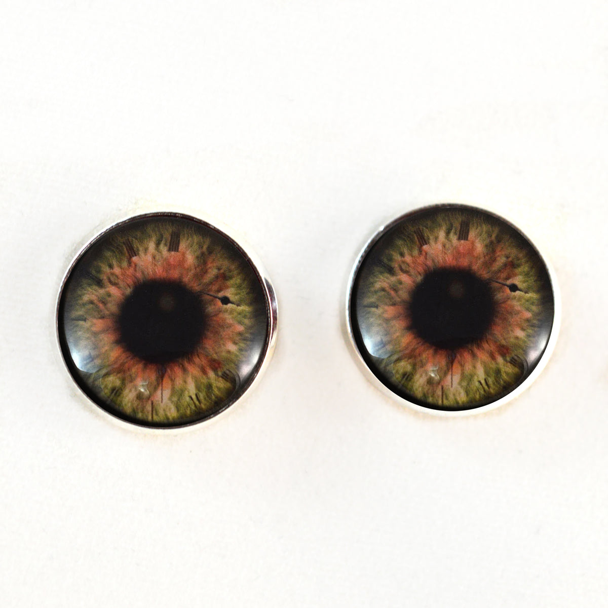 Brown Steampunk Clockface Sew-On Button Glass Eyes – Handmade Glass Eyes