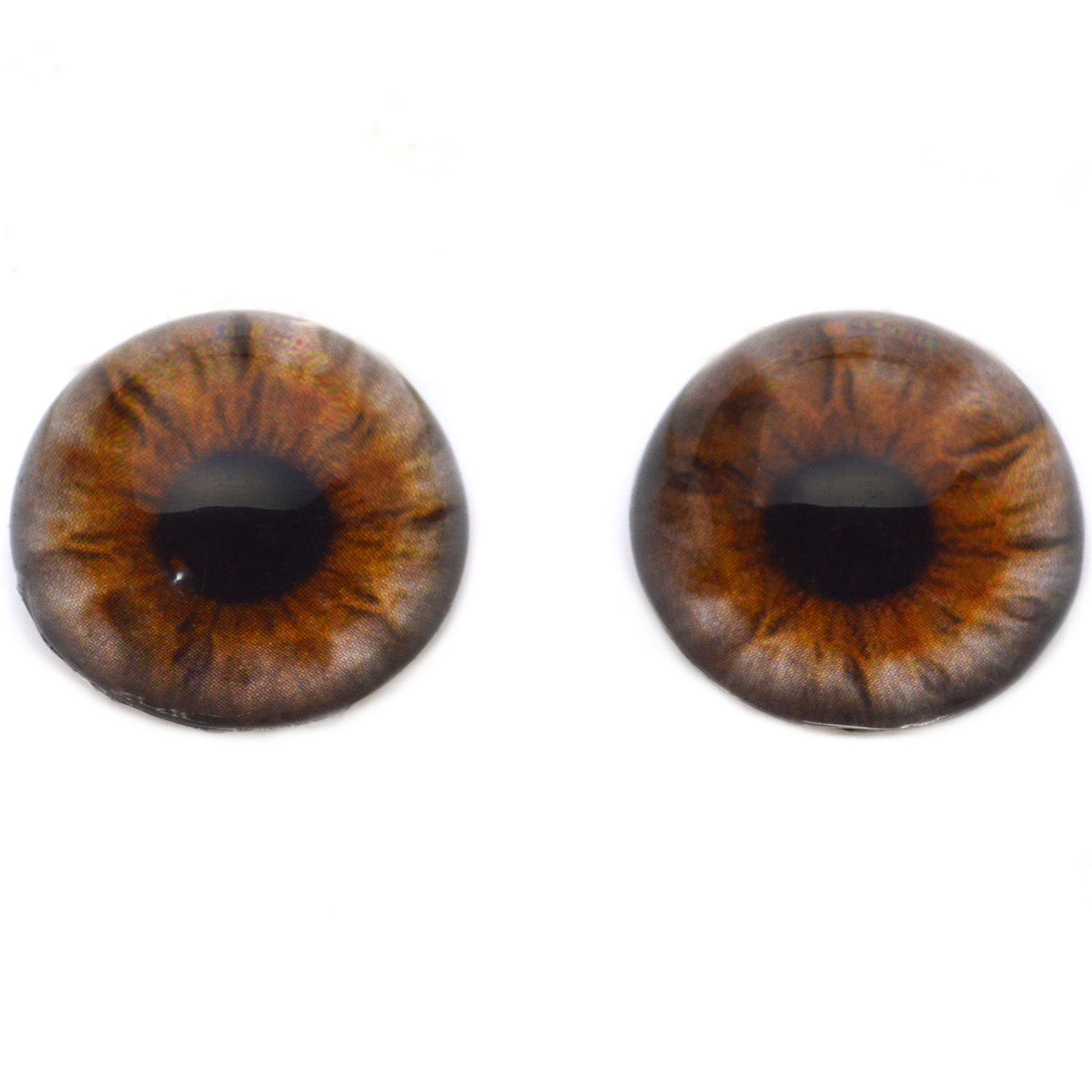 High Domed Hazelnut Brown and Gray Human Glass Eyes – Handmade Glass Eyes