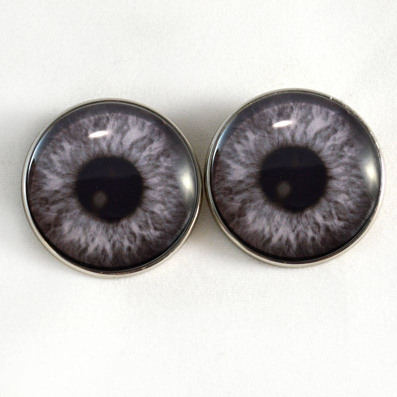 Black and White Gray Steampunk Sew-On Button Glass Eyes – Handmade ...