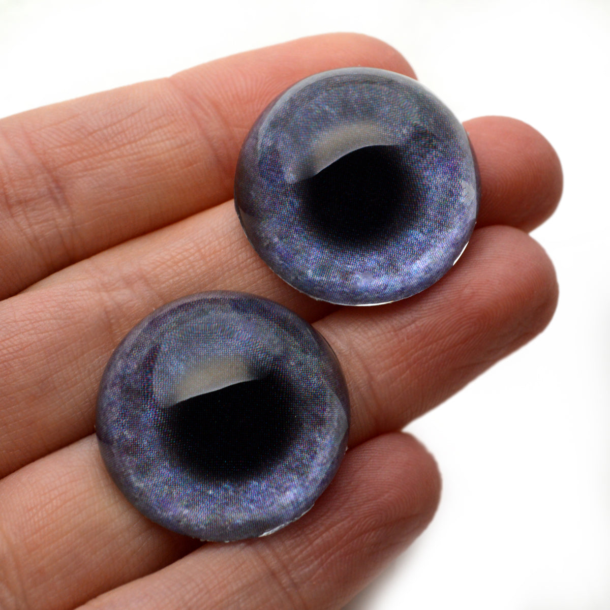High Domed Gray Ostrich Glass Eyes – Handmade Glass Eyes