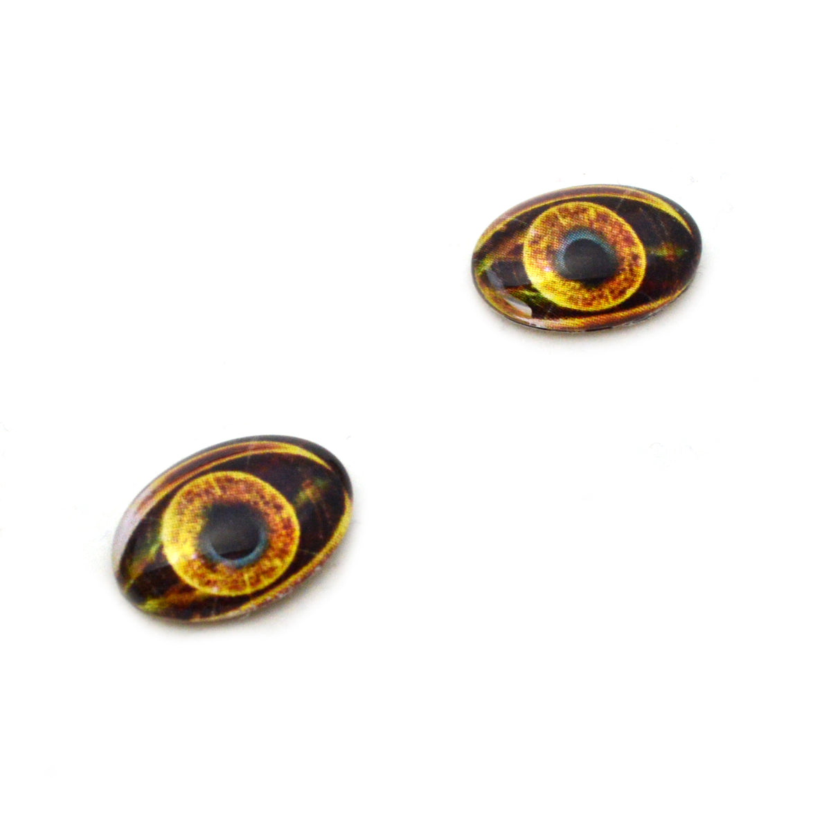 Golden Cyberpunk Oval Glass Eyes – Handmade Glass Eyes