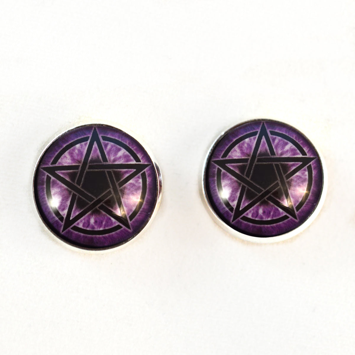 Purple Pentacle Witch Sew-On Button Glass Eyes – Handmade Glass Eyes