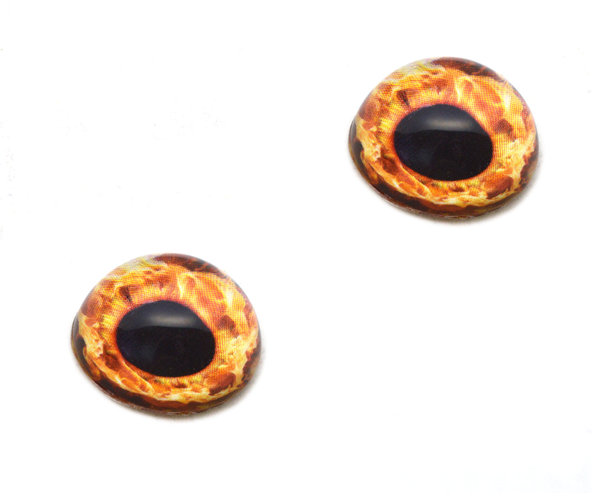 High Domed Fire Round Pupil Glass Eyes – Handmade Glass Eyes