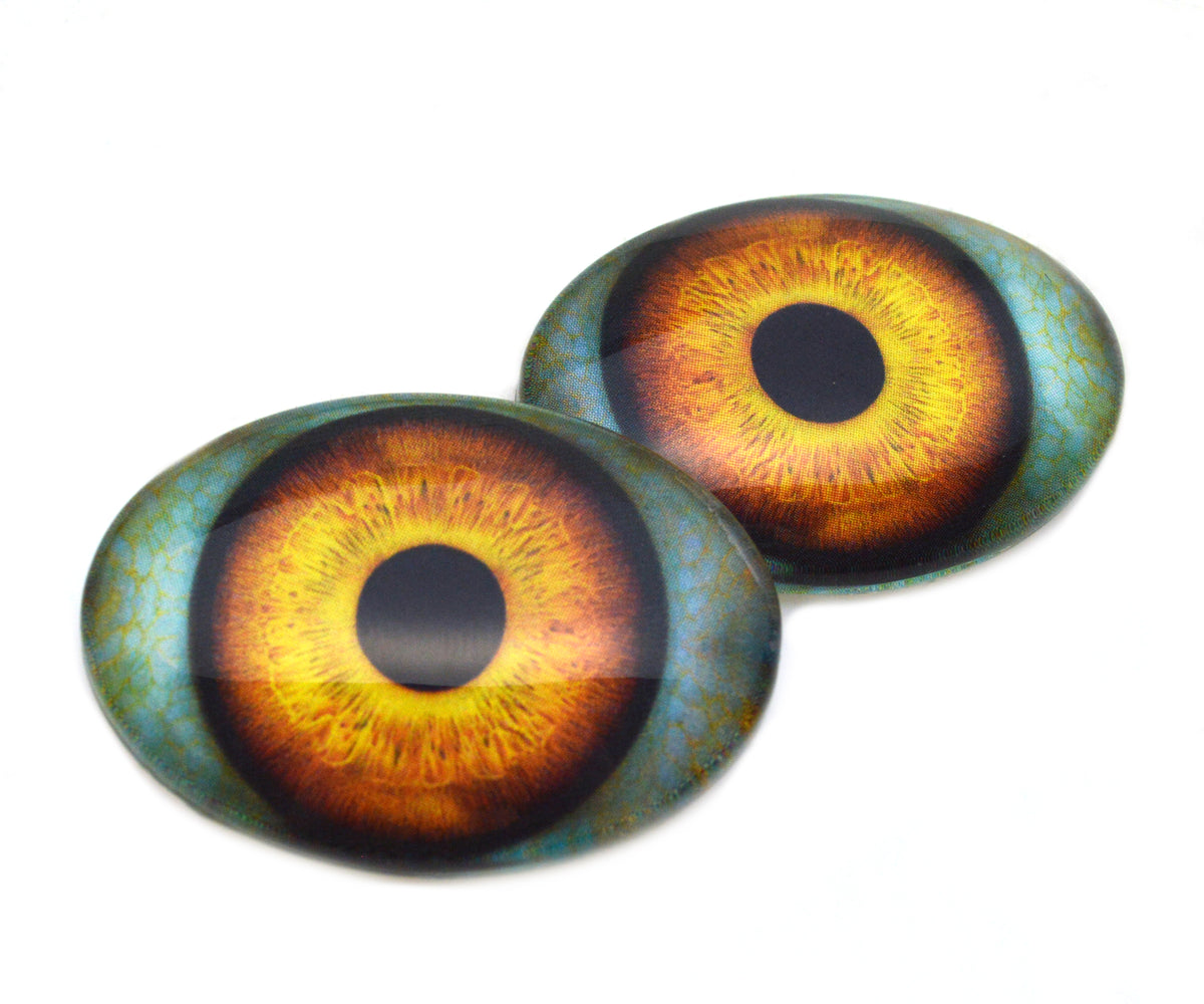 Scary Yellow Creature Horror Glass Eyes – Handmade Glass Eyes