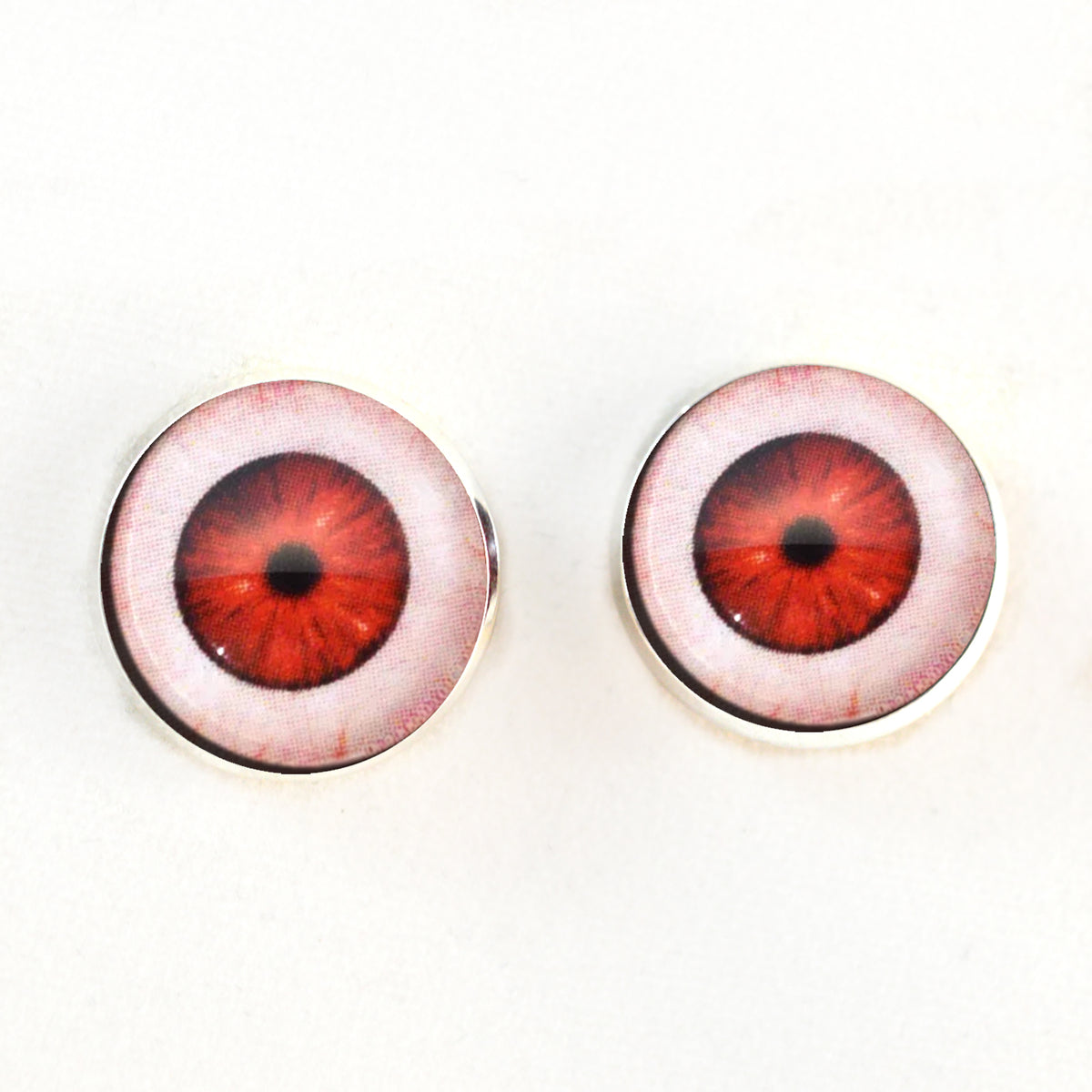 Sinister Scary Red Vampire Sew-On Button Glass Eyes – Handmade Glass Eyes