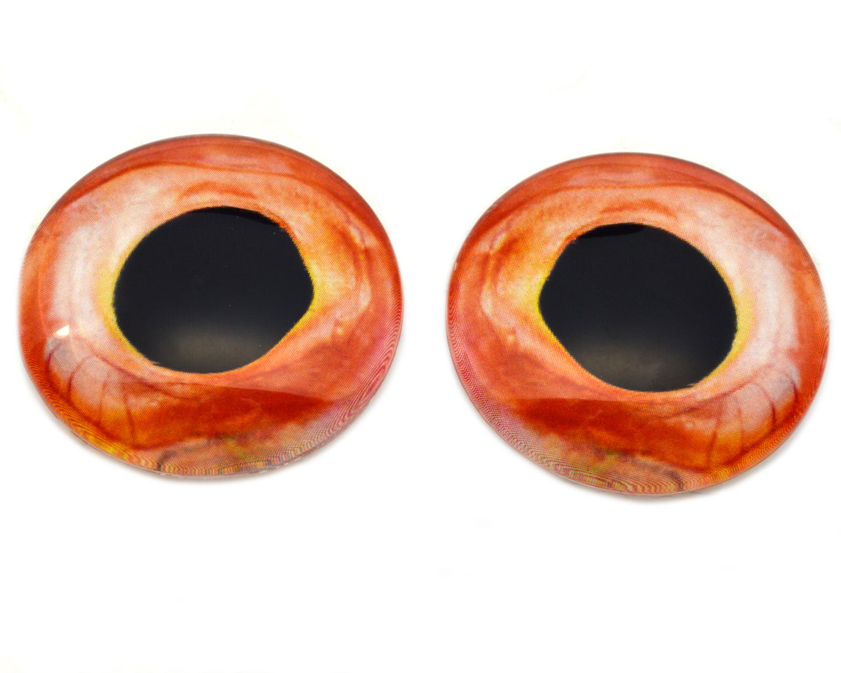 Veined Peach and Red Fish Fry Glass Eyes – Handmade Glass Eyes