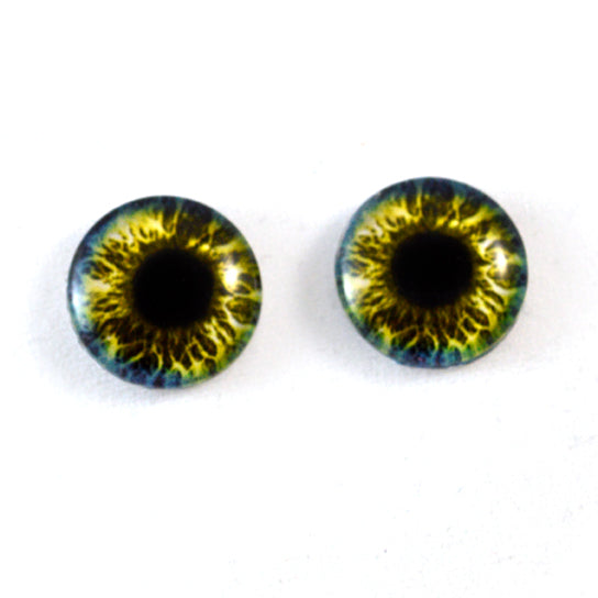 Blue and Yellow Fantasy Glass Eyes – Handmade Glass Eyes