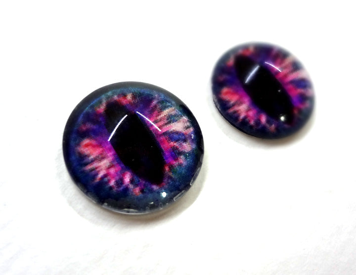 Pink and Blue Fantasy Dragon Glass Eyes – Handmade Glass Eyes