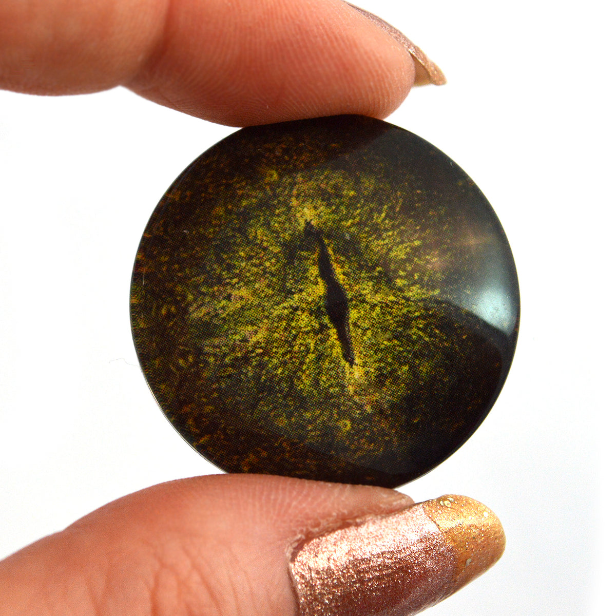 Dark Green Crocodile Gharial Inspired Glass Eyes – Handmade Glass Eyes