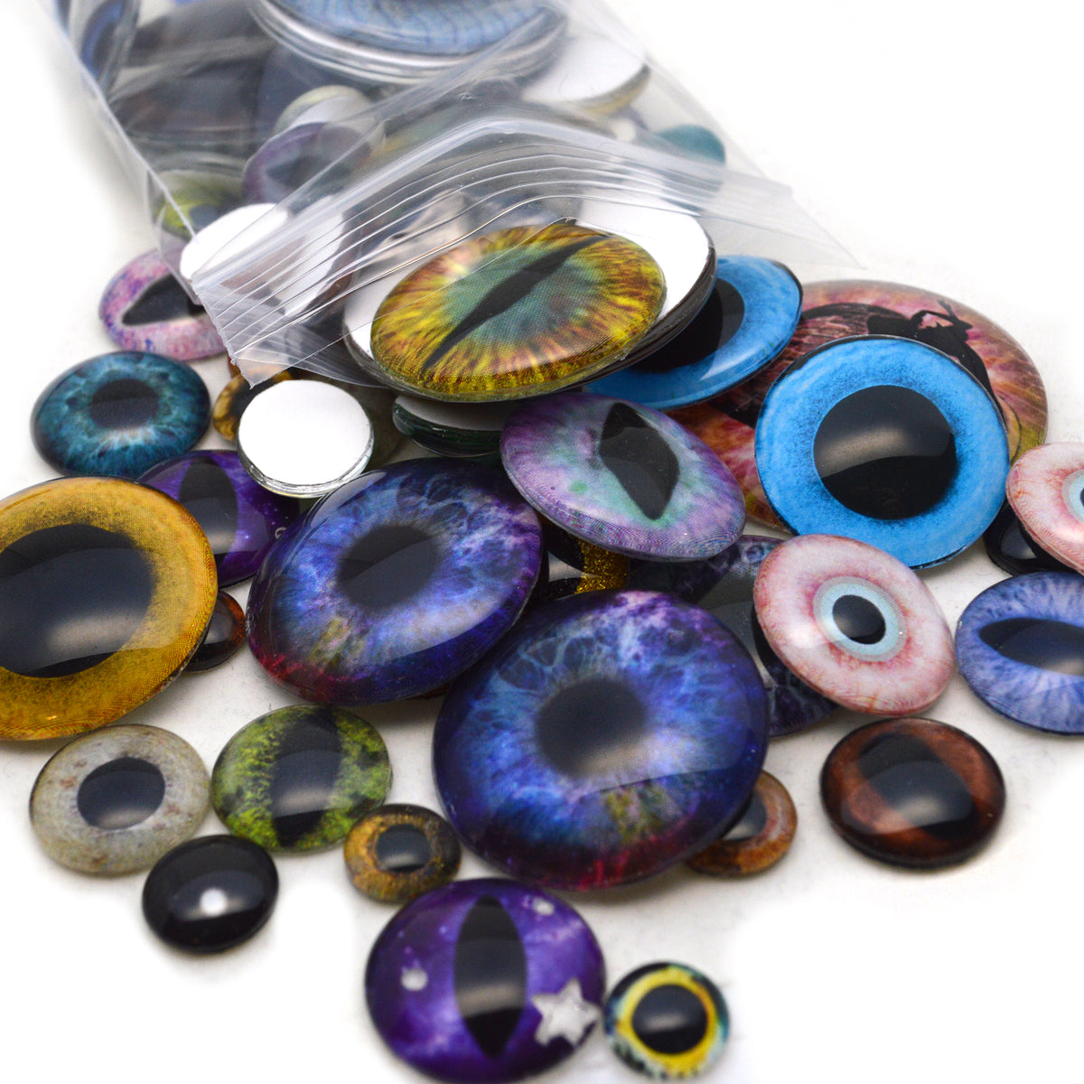 Random Overstock Bulk Lot 1/2 Pound Mixed Glass Eyes – Handmade Glass Eyes