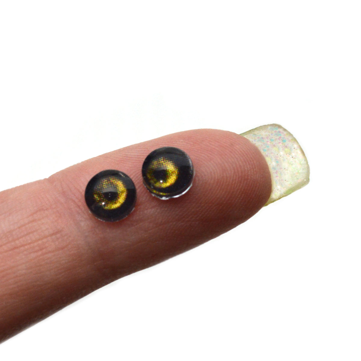 Black and Yellow Zombie Monster Glass Eyes – Handmade Glass Eyes