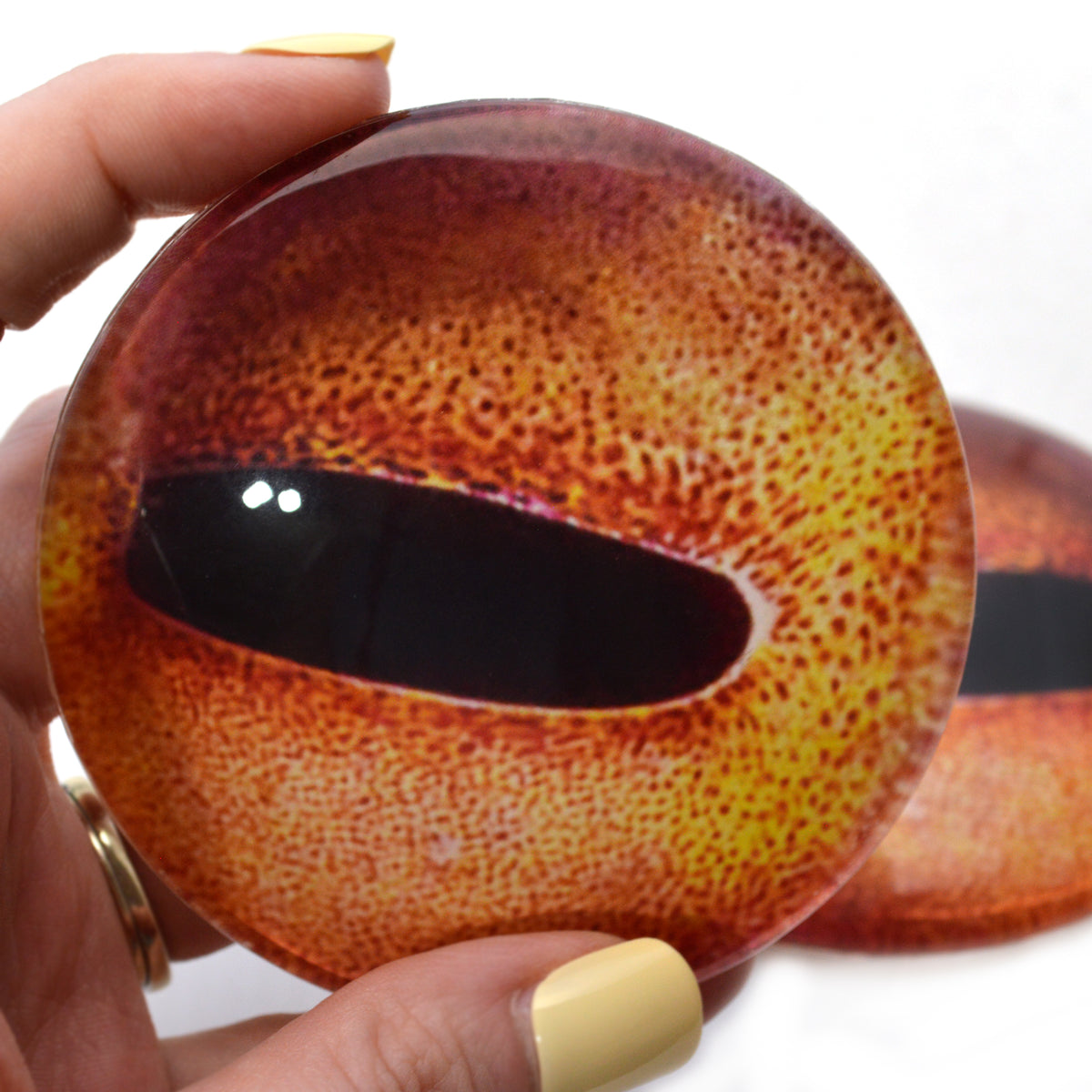 Giant 78mm Orange Octopus Glass Eyes – Handmade Glass Eyes