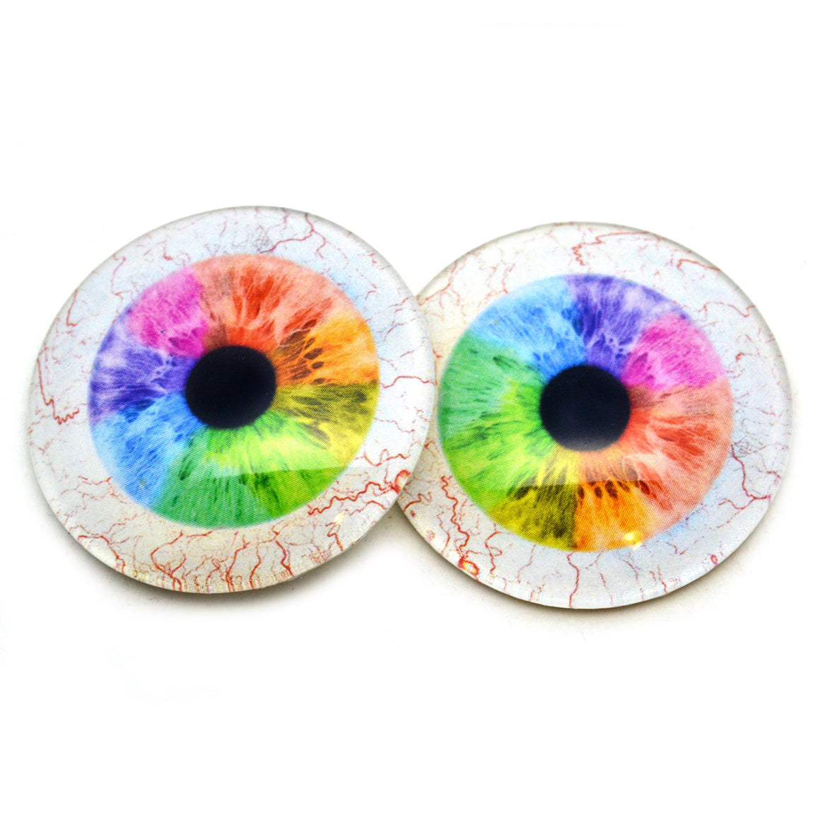 Rainbow Human Inspired Glass Eyes with Whites – Handmade Glass Eyes