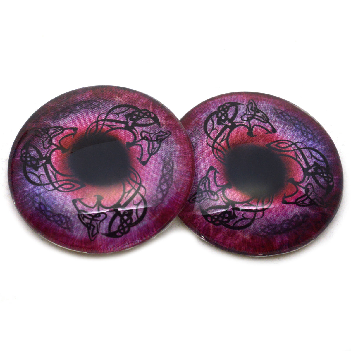 Red Viking Wolf Celtic Glass Fenrir Eyes – Handmade Glass Eyes