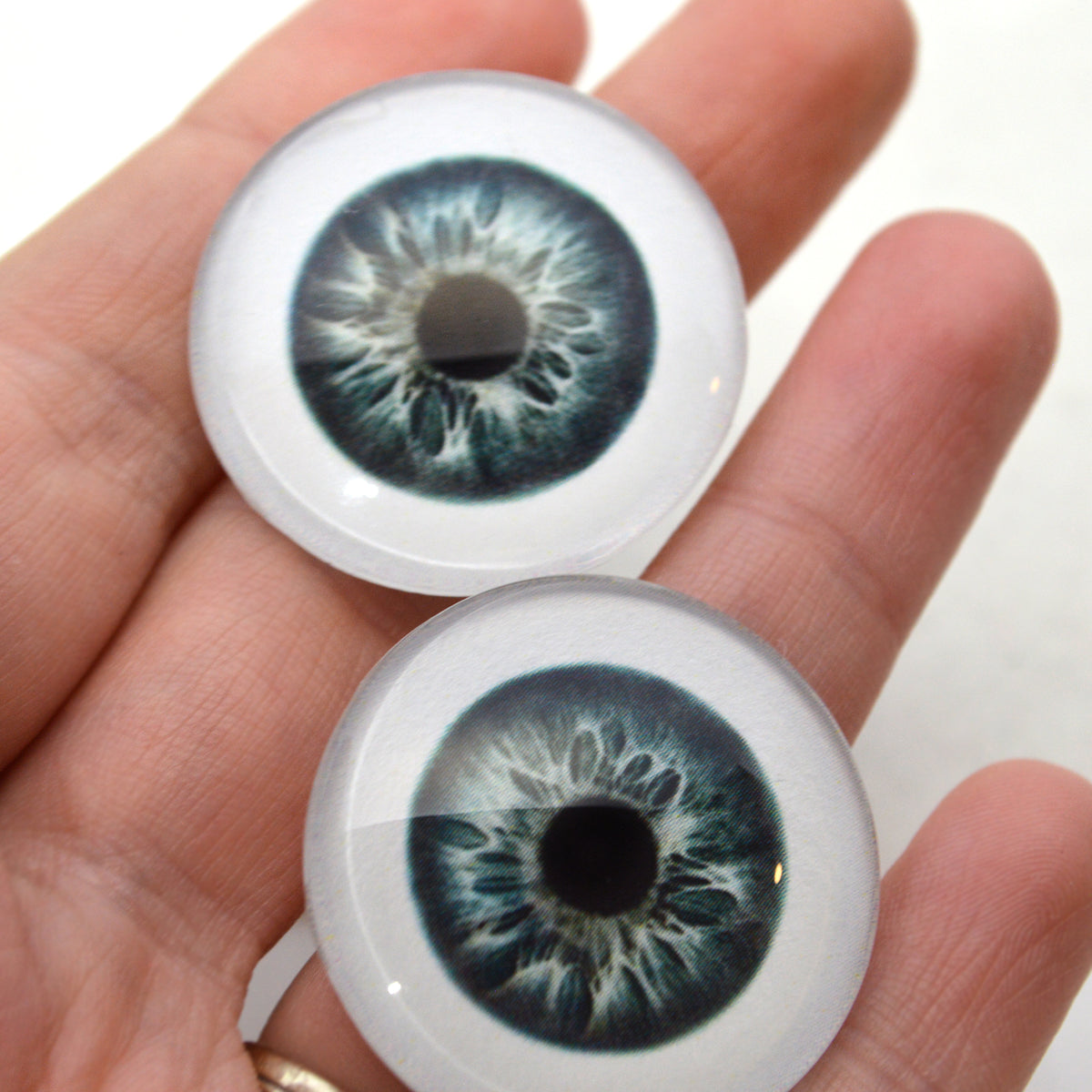 Sage Green and Blue Human Glass Eyes with White Scleras – Handmade ...